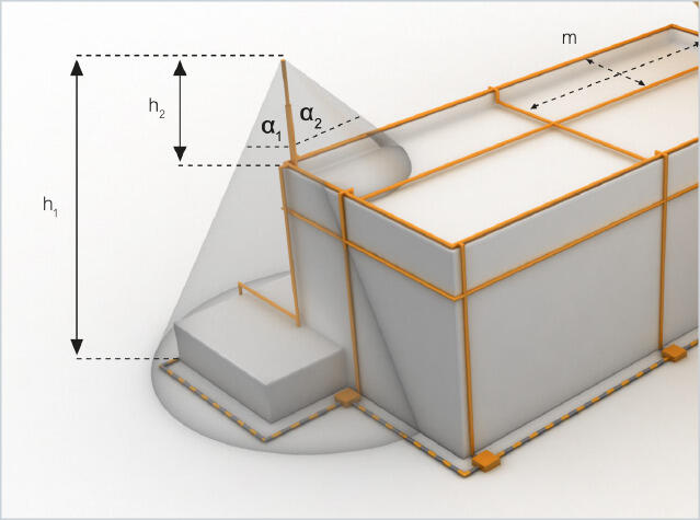 ⚡ Protective angle with air-termination rods according to iec 62305